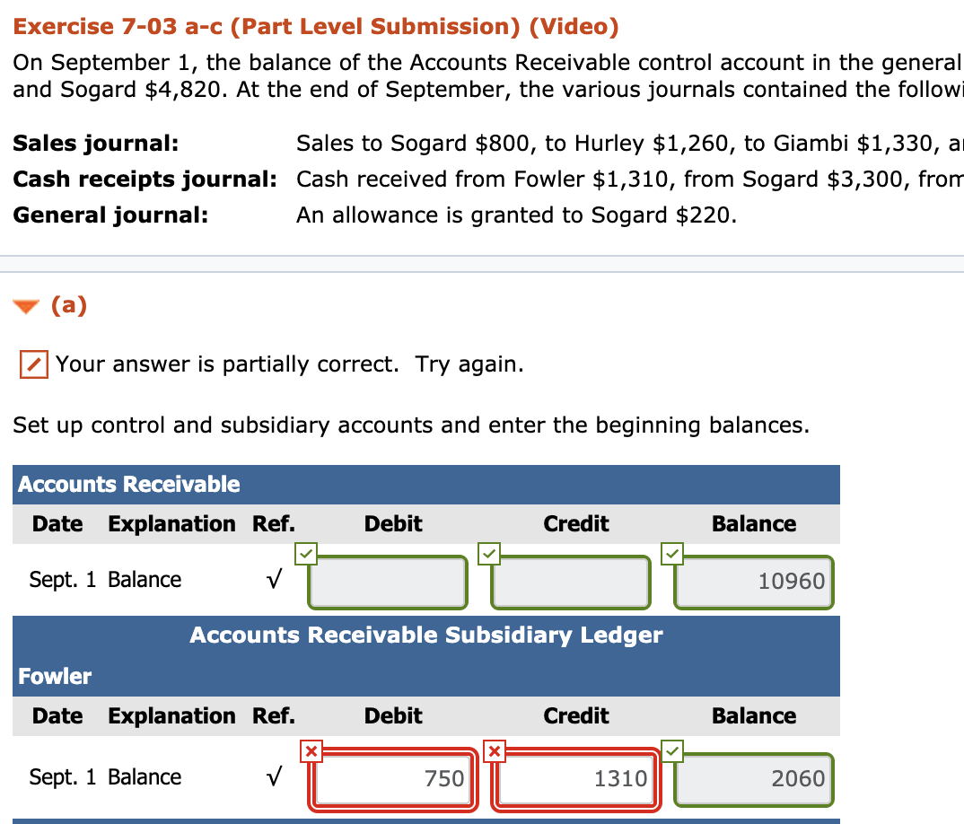 Solved Exercise 7-03 a-c (Part Level Submission) (Video) On | Chegg.com