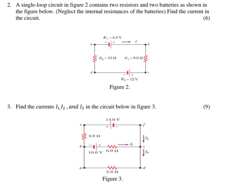 Solved 2. A single-loop circuit in figure 2 contains two | Chegg.com