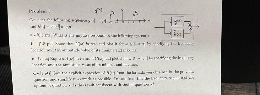 Solved Problem 5 Consider the following sequence g and | Chegg.com