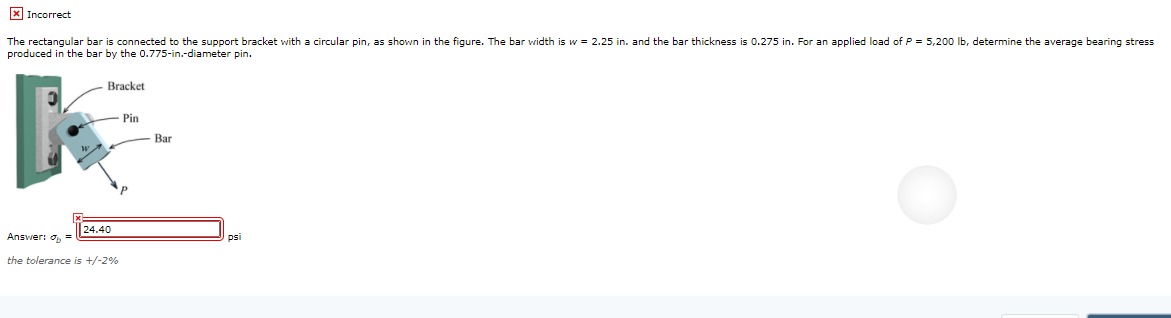 Solved X Incorrect The rectangular bar is connected to the | Chegg.com