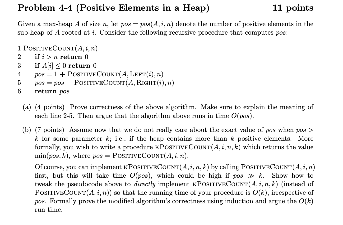 Solved Given a max-heap A of size n, let pos =pos(A,i,n) | Chegg.com