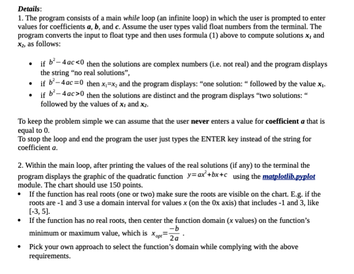 Solved Problem 1. Quadratic Equations A quadratic equation | Chegg.com