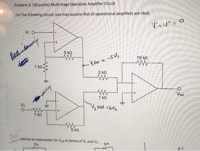 Solved Multi-stage Operation Amplifier Circuit For the | Chegg.com
