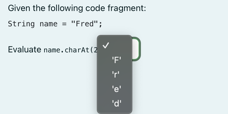 Solved Complete the following Java statement that assigns to | Chegg.com