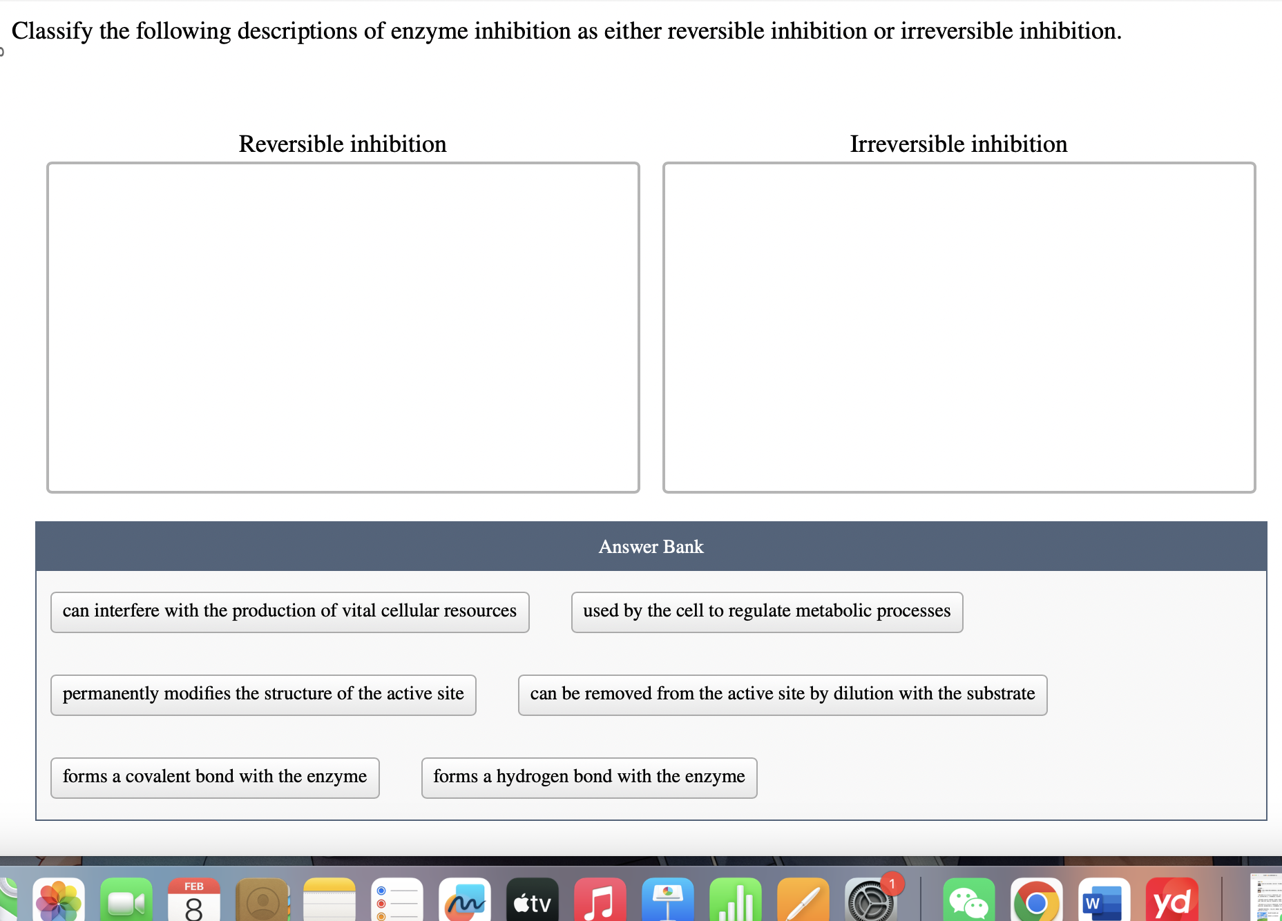 Solved Classify the following descriptions of enzyme | Chegg.com