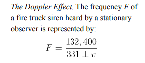 Solved The Doppler Effect. The frequency F of a fire truck | Chegg.com