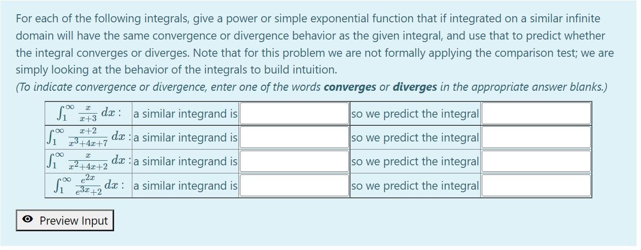 Solved For each of the following integrals, give a power or | Chegg.com