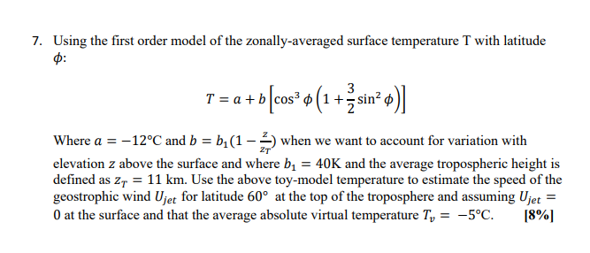 Solved 7. Using the first order model of the | Chegg.com