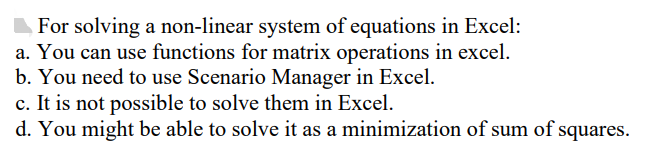 Solved For solving a non-linear system of equations in | Chegg.com