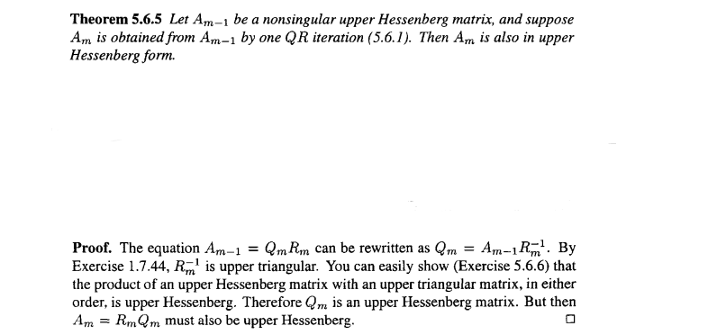 (Section 5.5/5.6: Hessenberg Form and the QR Alg.; | Chegg.com