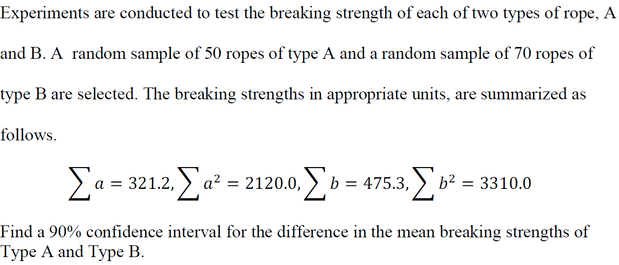 Solved Experiments are conducted to test the breaking | Chegg.com