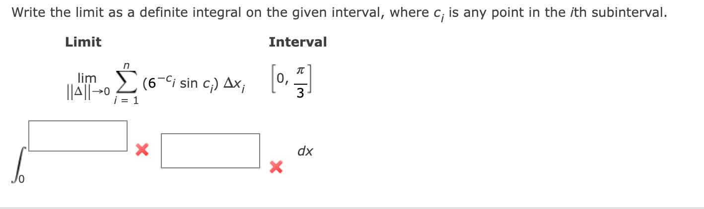 Solved Write the limit as a definite integral on the given | Chegg.com