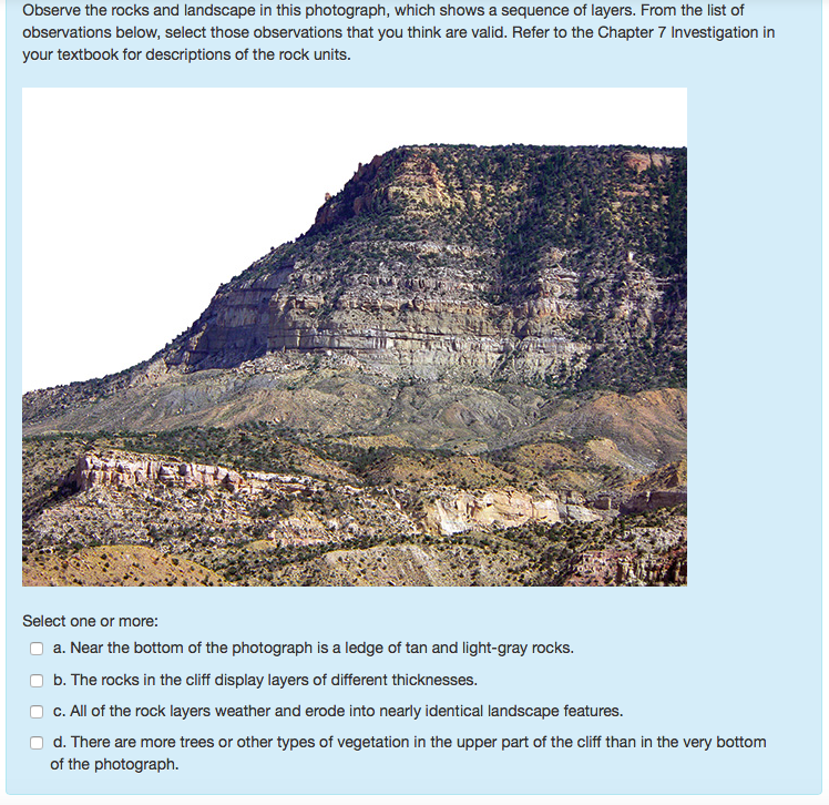 Solved Observe the rocks and landscape in this photograph, | Chegg.com