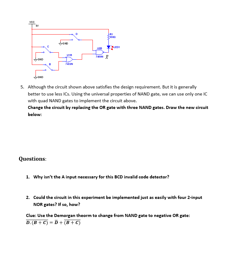 Solved Procedure Bcd Invalid Code Detector 1 Complete The 