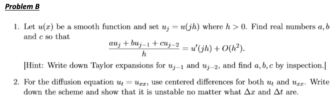 Solved 1. Let u(x) be a smooth function and set uj=u(jh) | Chegg.com Solved 1. Let u(x) be a smooth function and set uj=u(jh) | Chegg.com