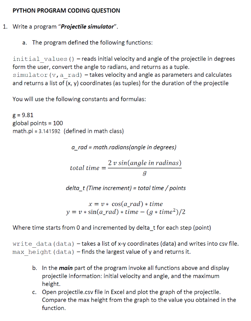 Solved Python Program Coding Question 1 Write A Program 8235