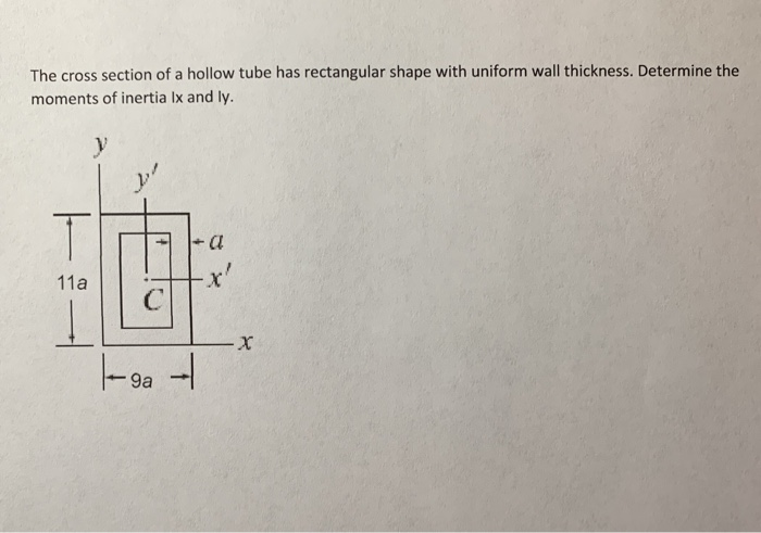 Solved The cross section of a hollow tube has rectangular | Chegg.com