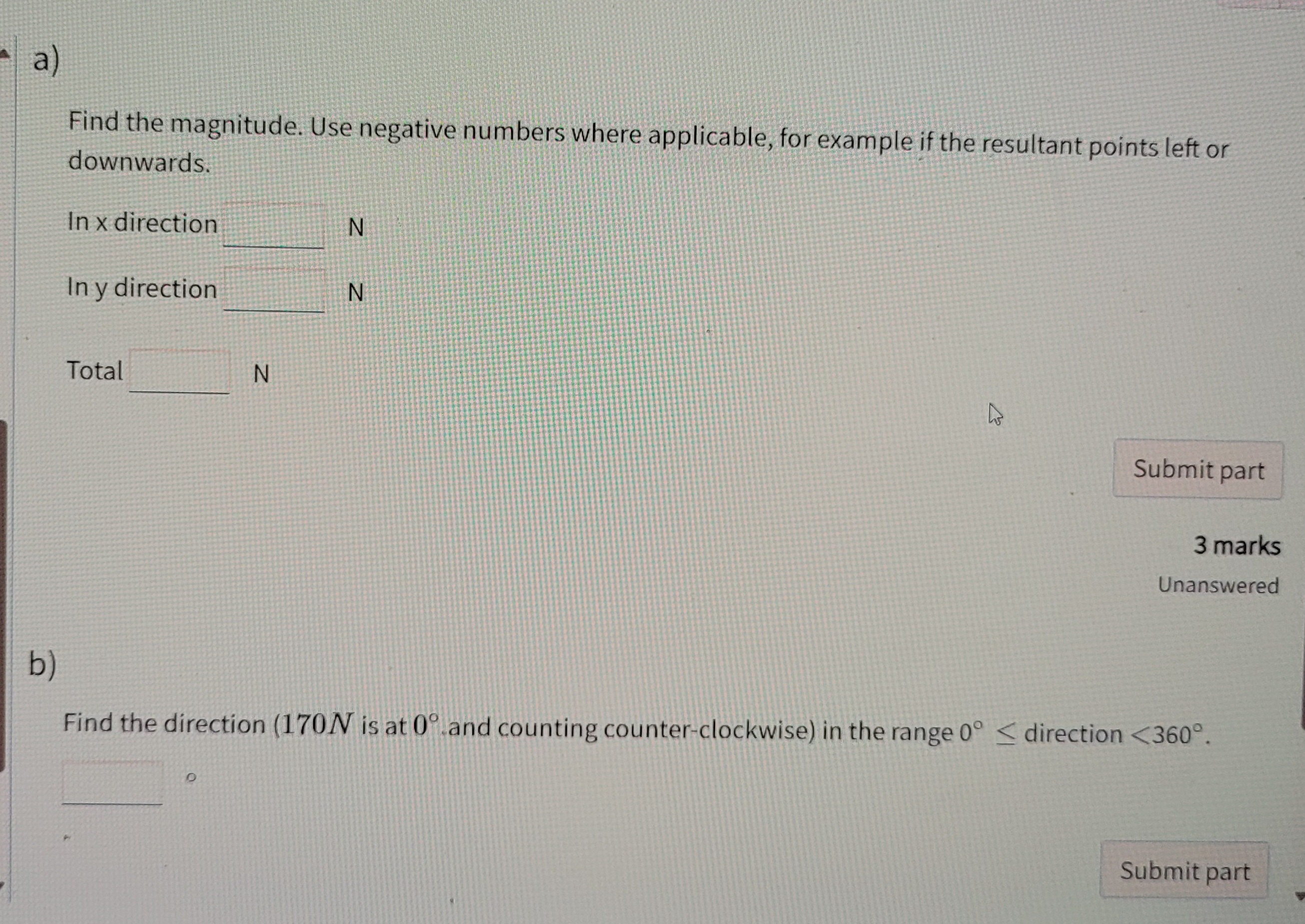 Solved For the co-planar force system shown below, determine | Chegg.com