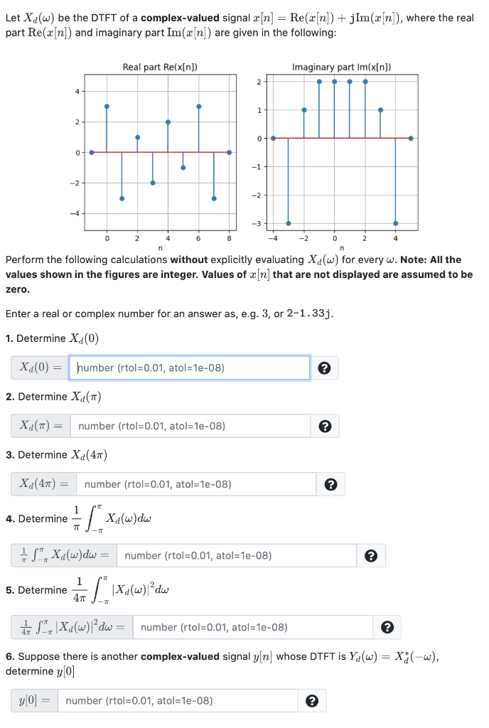 Solved Let Xa(w) be the DTFT of a complex-valued signal | Chegg.com