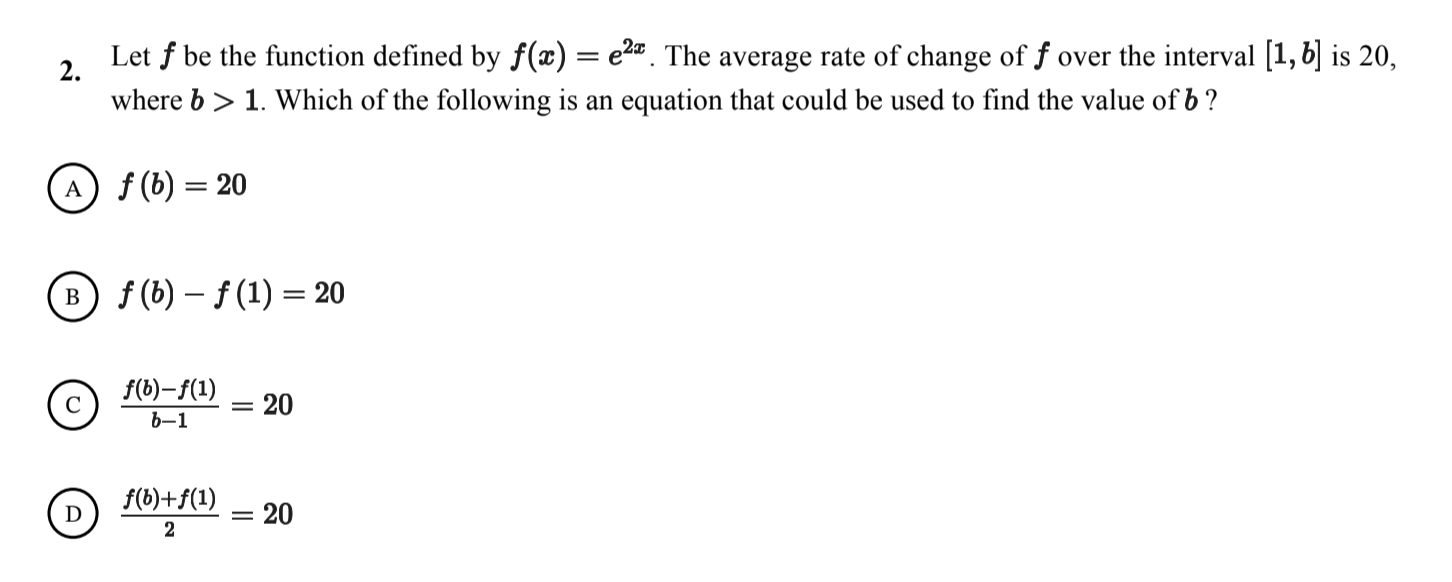 Solved Let f be the function defined by f(x) = e^2x. The | Chegg.com