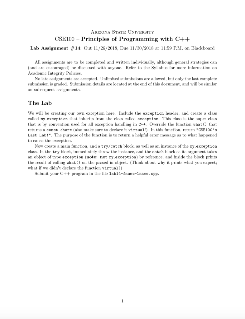 Solved ARIZONA STATE UNIVERSITY CSE100 Principles of | Chegg.com