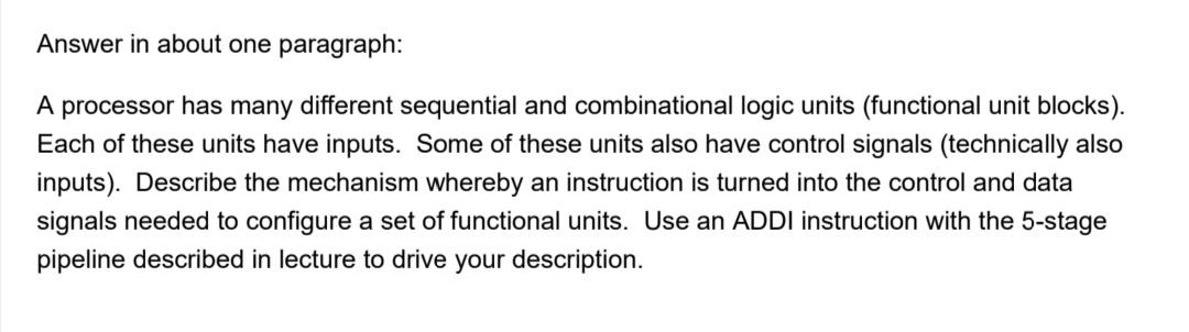 Solved Answer in about one paragraph: A processor has many | Chegg.com