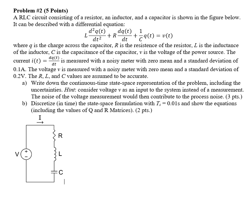 Solved Problem #2 (5 Points) A RLC circuit consisting of a | Chegg.com