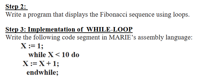 Step 2: Write a program that displays the Fibonacci | Chegg.com