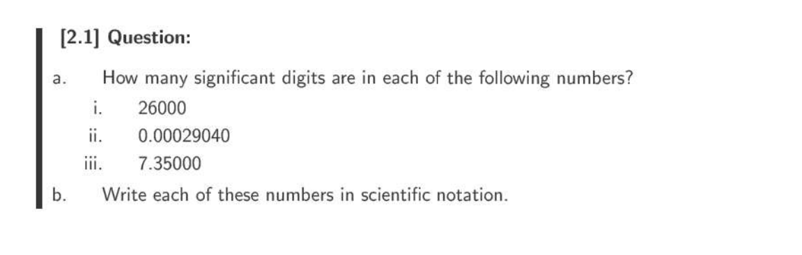 Solved [2.1] Question: a. How many significant digits are in | Chegg.com