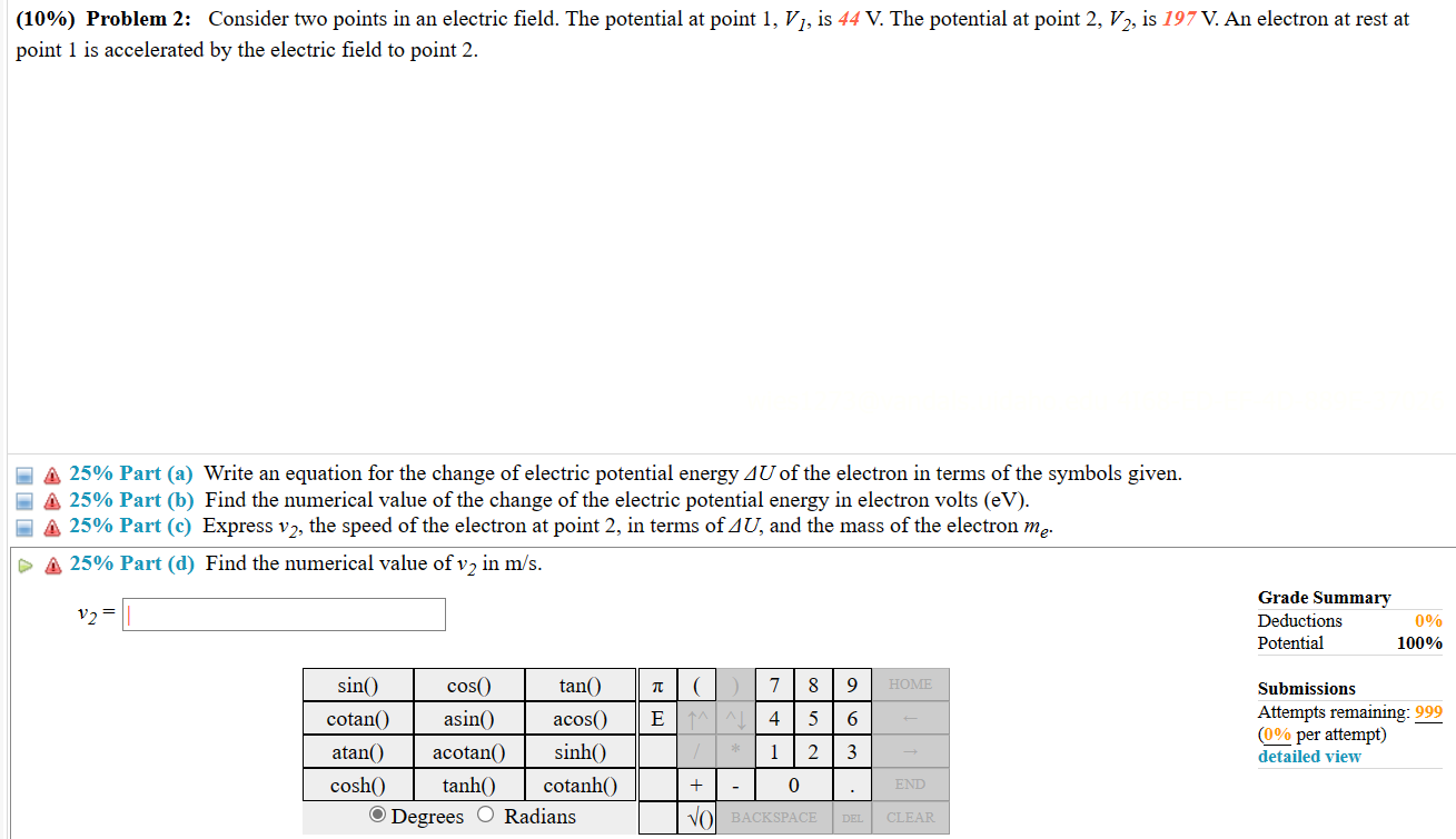 Solved (10\%) Problem 2: Consider two points in an electric | Chegg.com