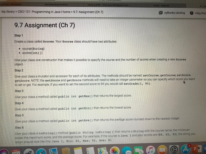 Solved My library> CSCI 121: Programming in Java I home > | Chegg.com
