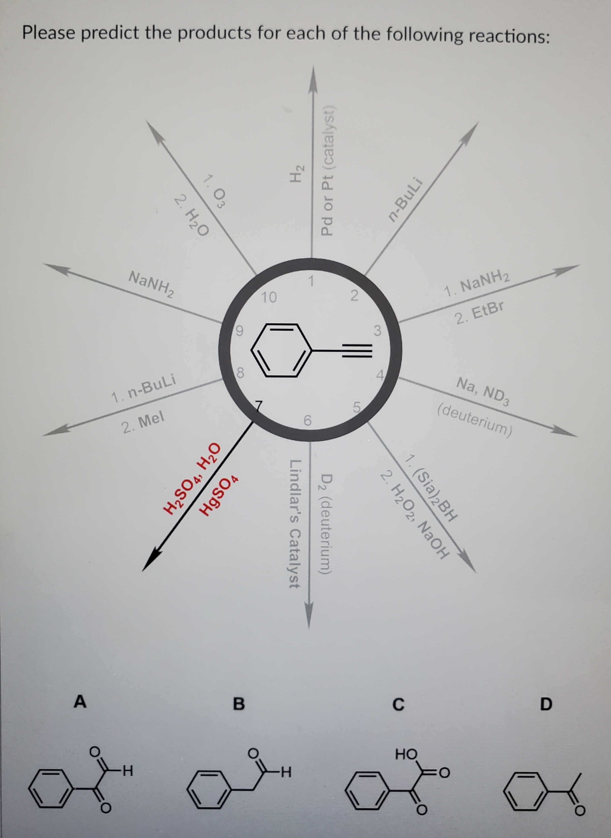 Solved Please predict the products for each of the following | Chegg.com