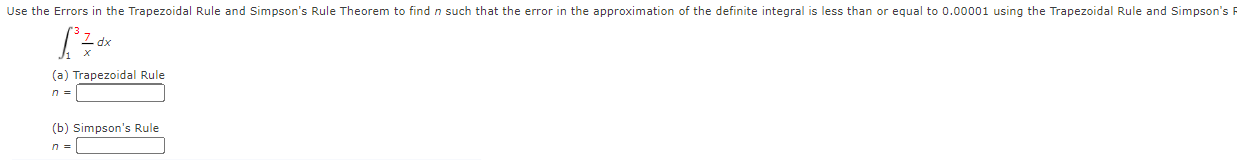 Solved Use the Errors in the Trapezoidal Rule and Simpson's | Chegg.com