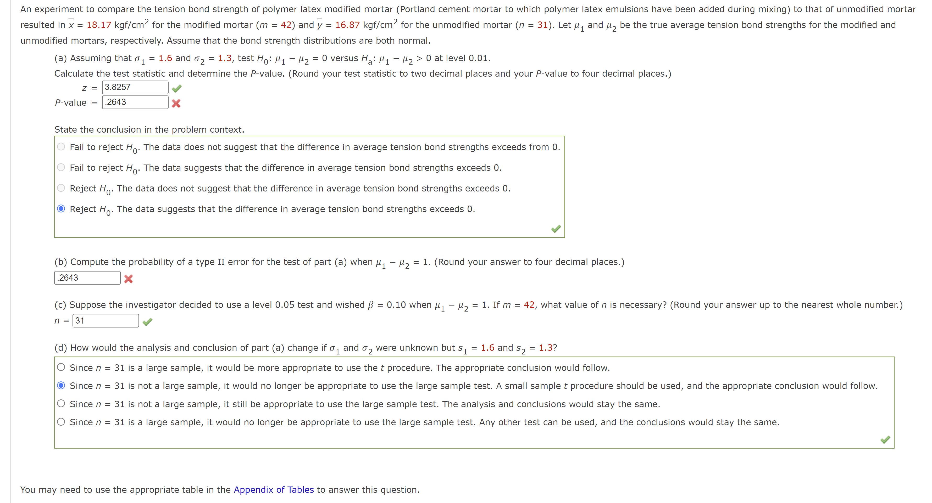 Solved unmodified mortars, respectively. Assume that the | Chegg.com