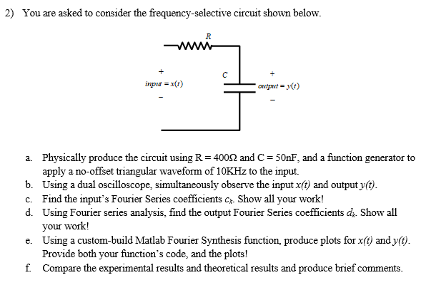 2) You are asked to consider the frequency-selective | Chegg.com