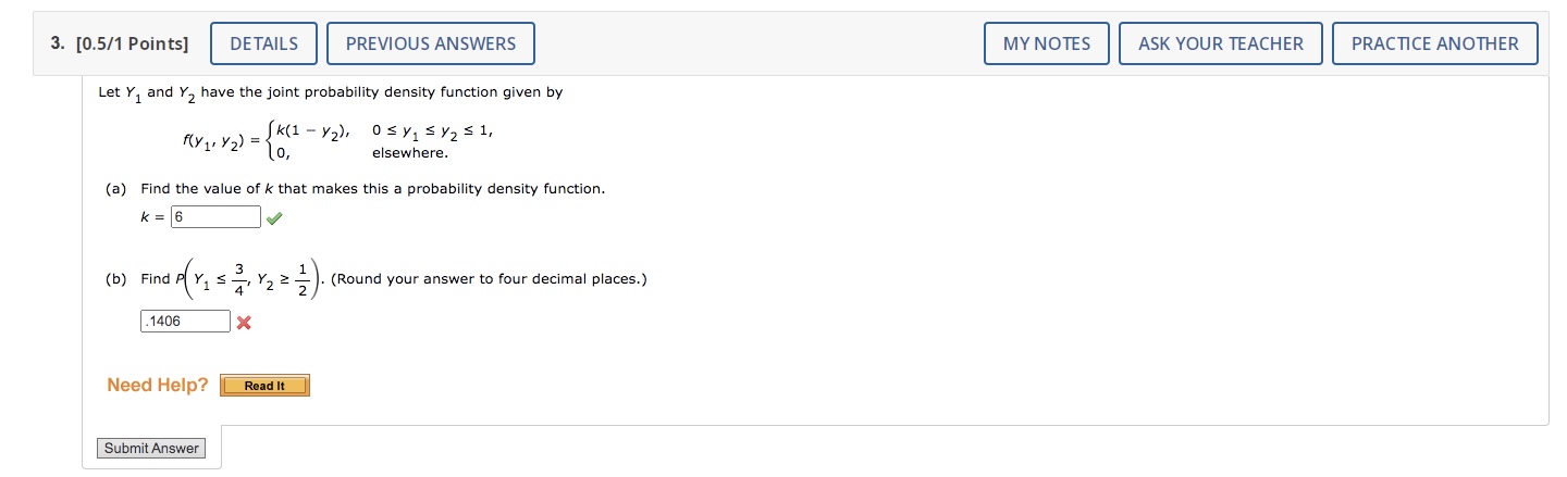 Solved Let Y1 and Y2 have the joint probability density | Chegg.com