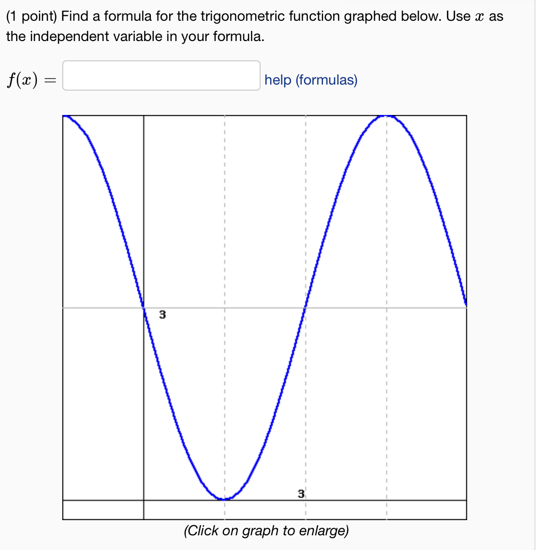 Solved (1 point) Find a formula for the trigonometric | Chegg.com