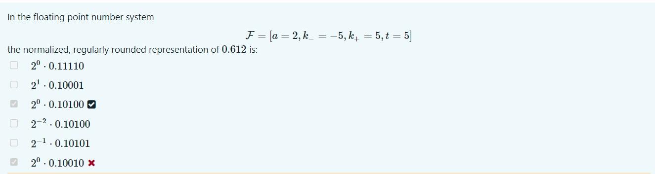 Solved In the floating point number system | Chegg.com