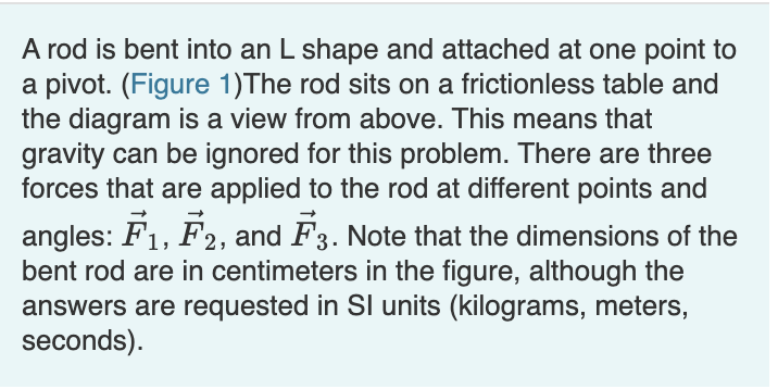 Solved A rod is bent into an L shape and attached at one | Chegg.com
