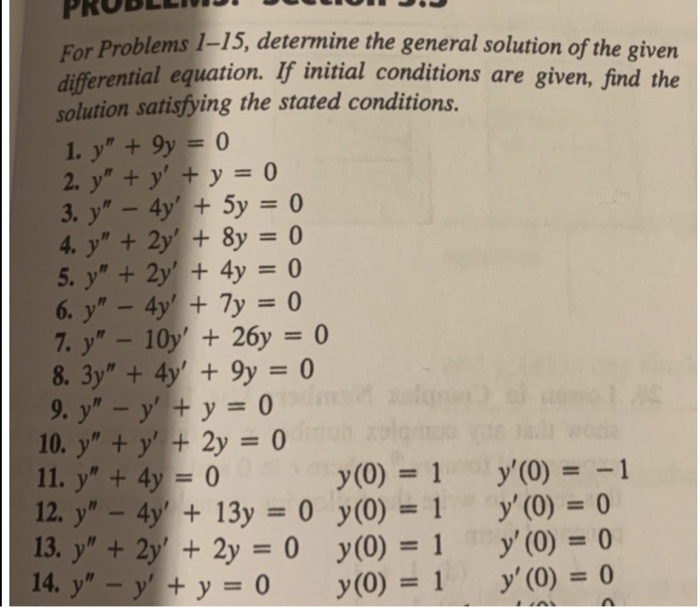 Solved PROBLLOO For Probl differential equation. If initial | Chegg.com