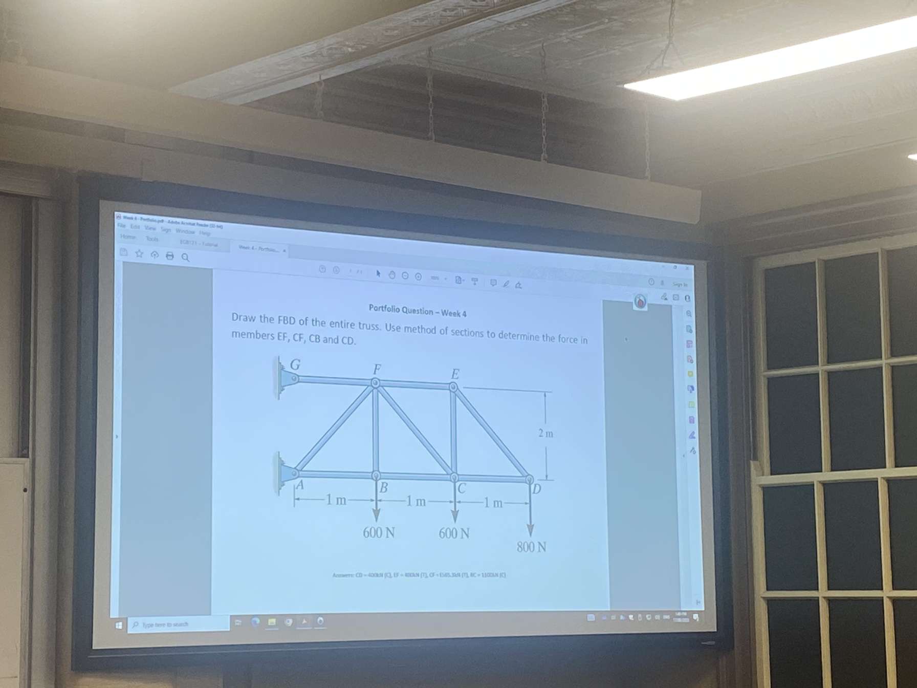 Solved Draw the FBD of the entire truss. Use method of | Chegg.com