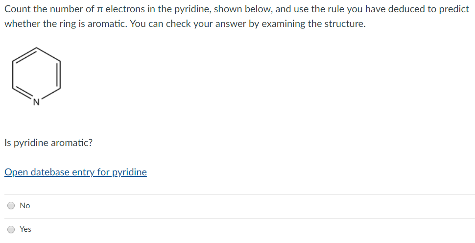 Solved Count the number of π electrons in the pyridine, | Chegg.com