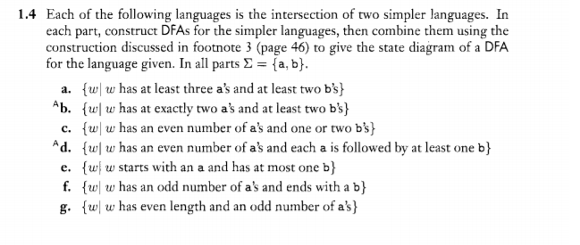 Solved 1.4 Each of the following languages is the | Chegg.com