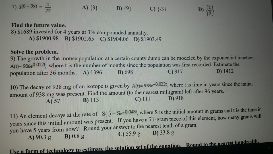 Algebra Archive | November 02 2018 | Chegg.com