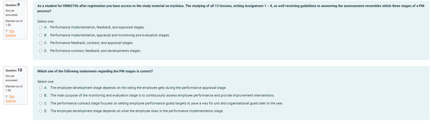 Solved process? Select one: A. Performance implementation, | Chegg.com