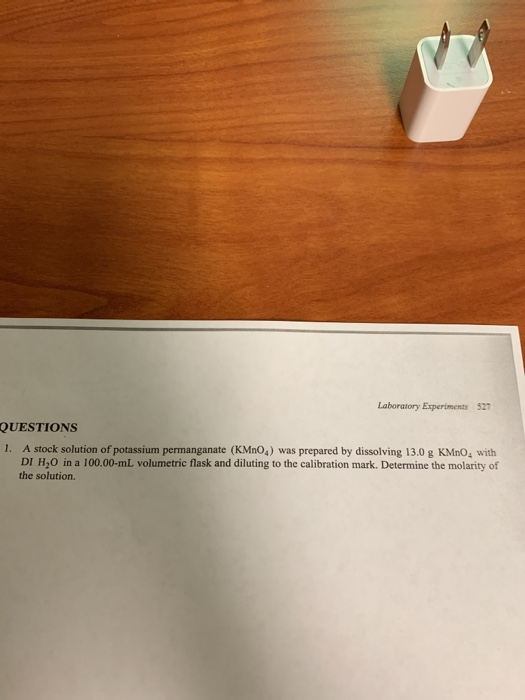 Solved Laboratory Experiments 527 QUESTIONS 1. A stock | Chegg.com