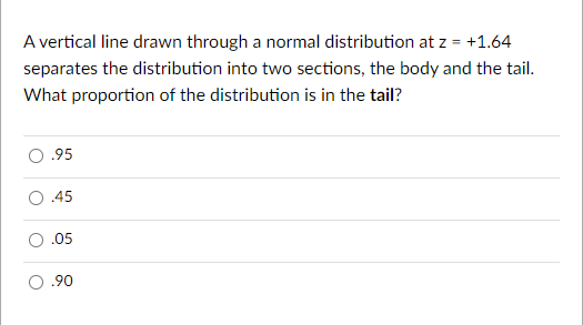 Solved A vertical line drawn through a normal distribution | Chegg.com
