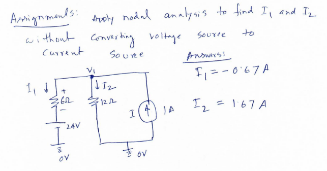 Solved Apply nodal analysis to find I1 and I2 without | Chegg.com