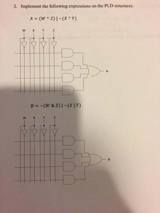 Solved 2. Implement the following expressions on the PLD | Chegg.com