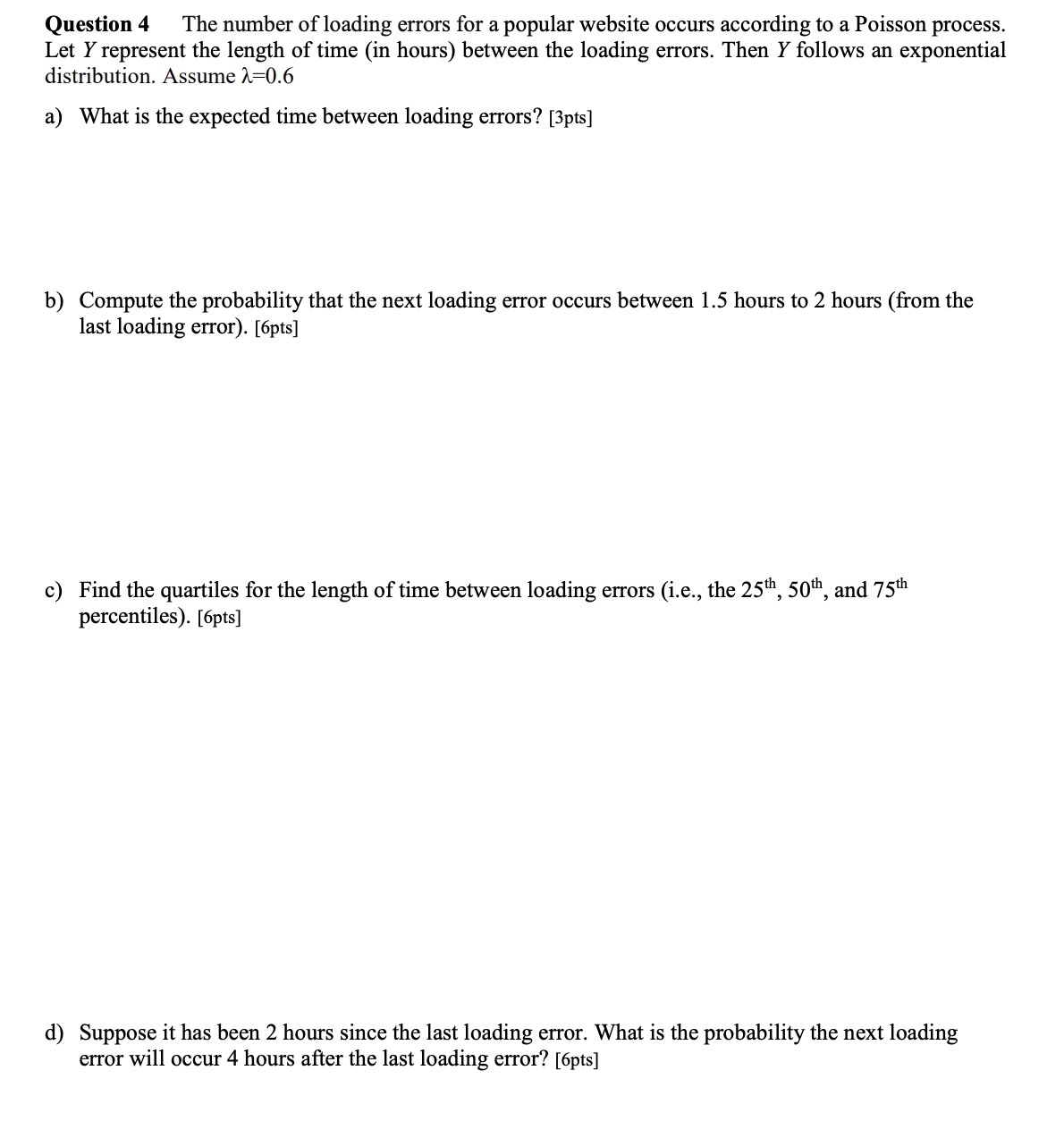 Solved Question 4 The number of loading errors for a popular | Chegg.com